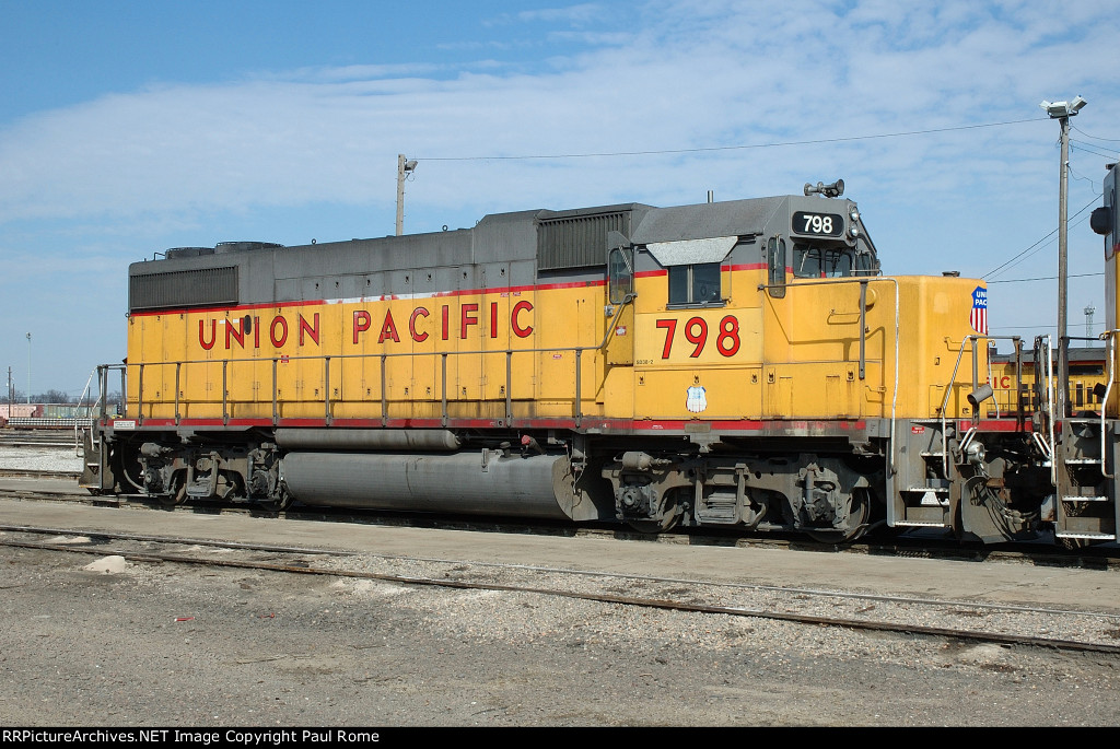 UP 798, EMD GP38-2, at Bluffs Yard